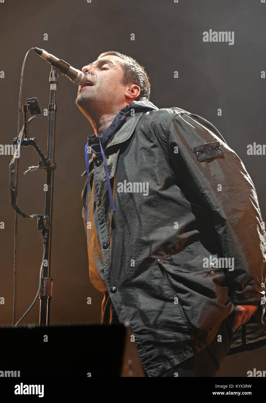 Liam Gallagher Performing at Manchester Arena Featuring: Liam Gallagher ...