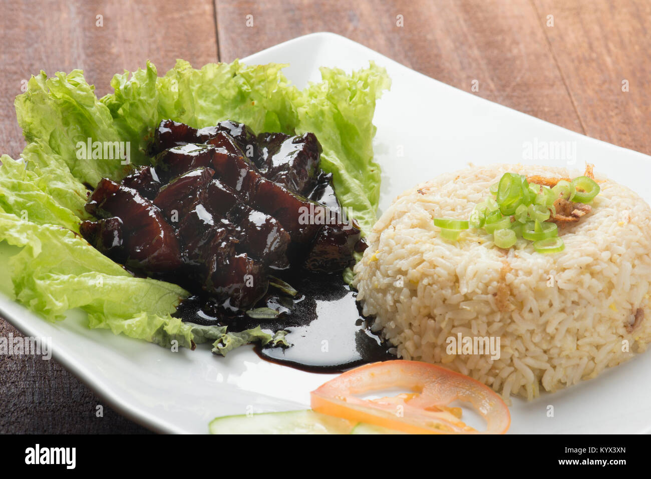 rice with pork belly Stock Photo - Alamy