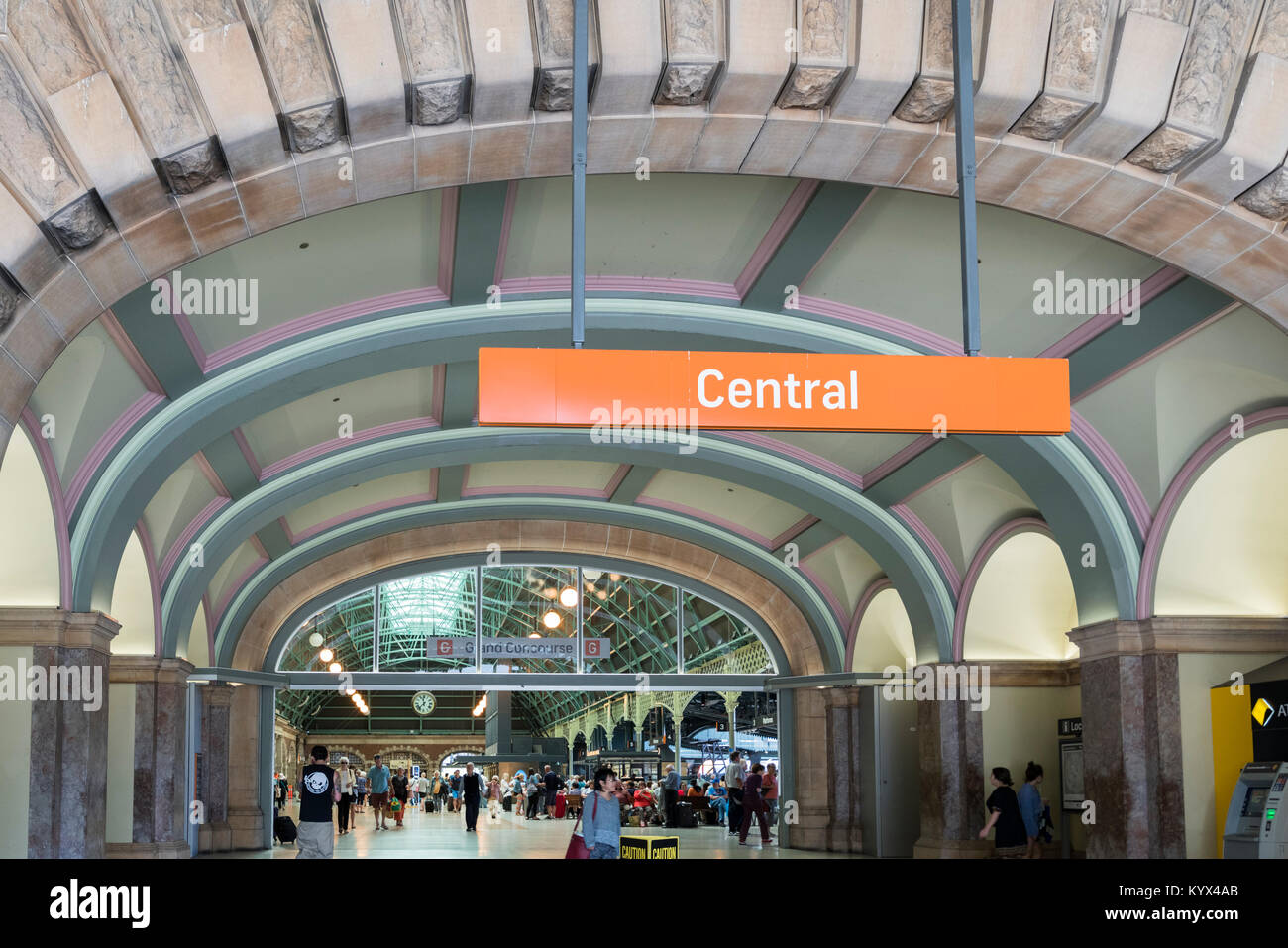 Orange Sign for Central at entrance to Central Station, Sydney ...