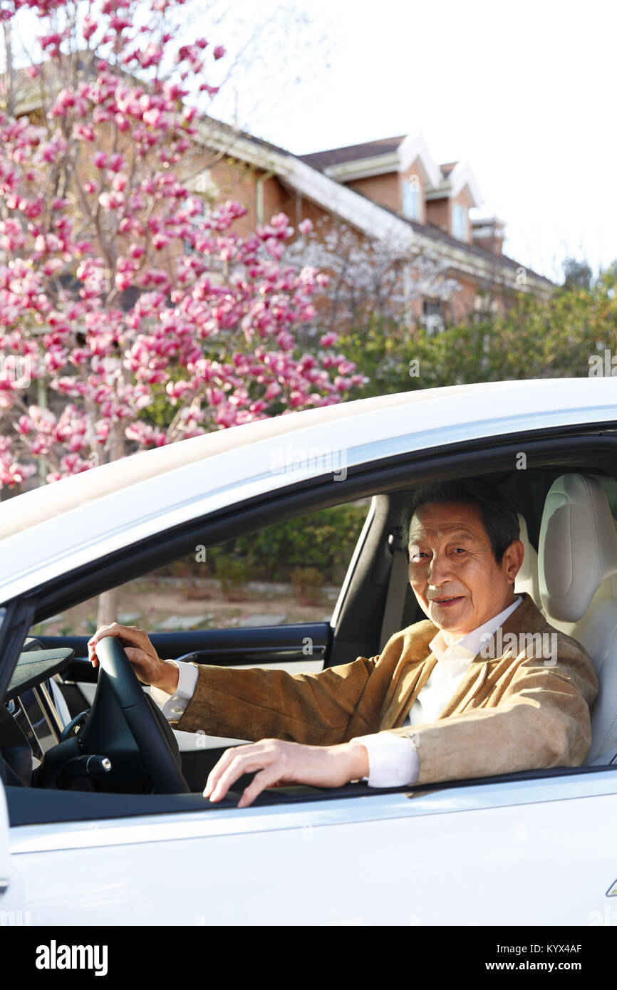 Older men travel by car Stock Photo - Alamy
