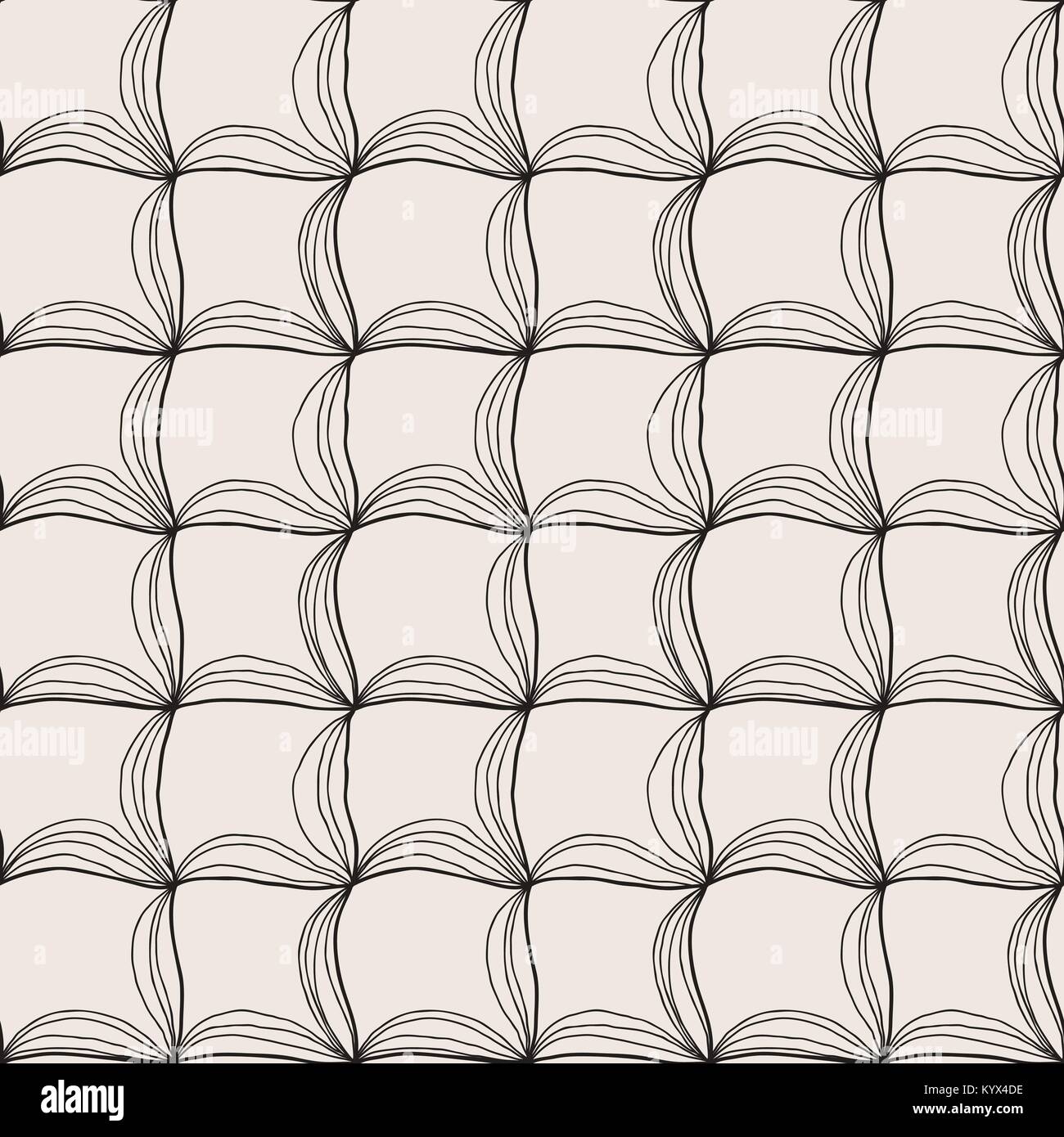 Vector doodle seamless pattern with ink brush or pen strokes. Abstract ...