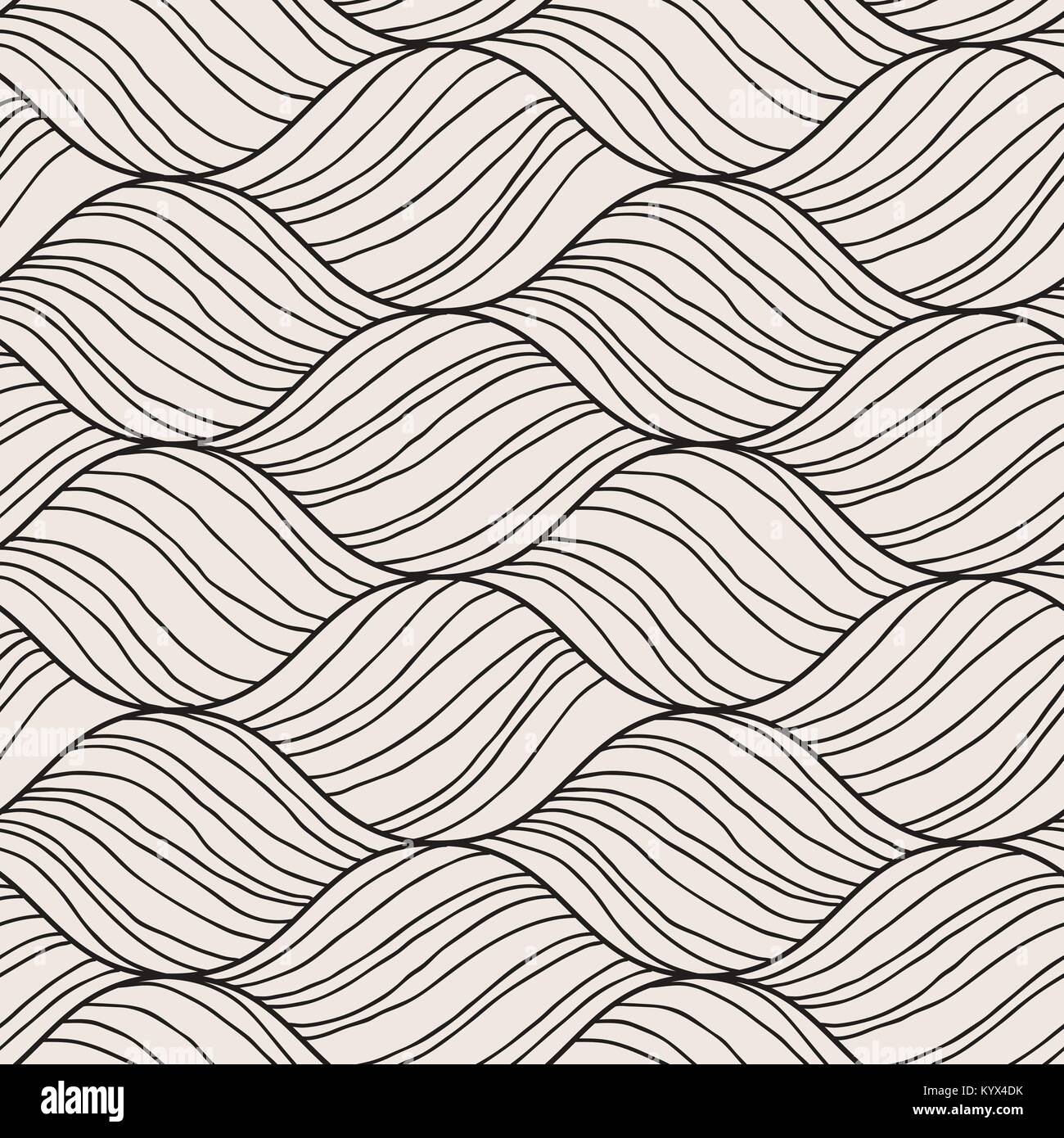 Decorative vector seamless wave pattern. Endless illustration with ...