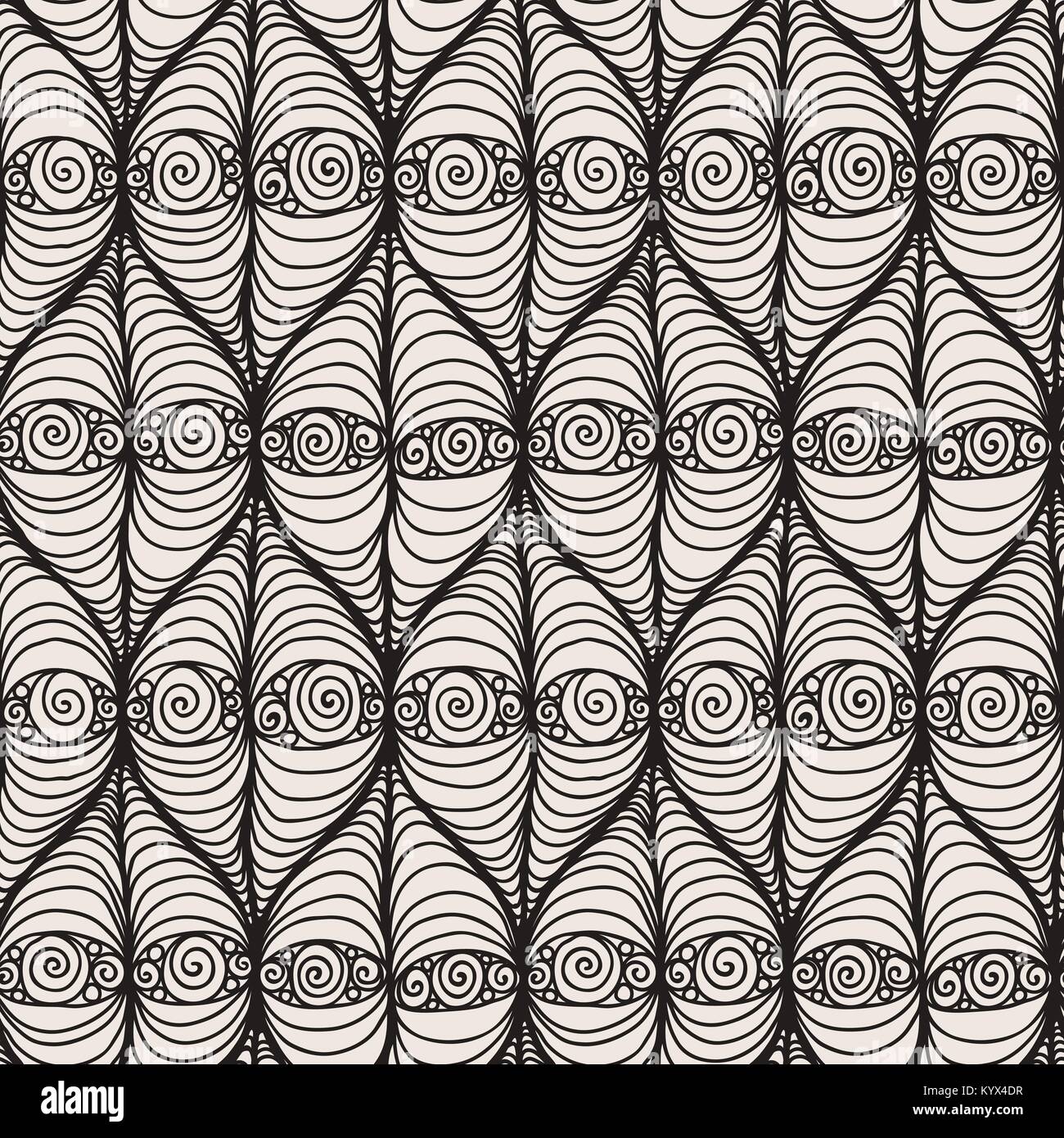 Decorative vector seamless wave pattern. Endless illustration with ...