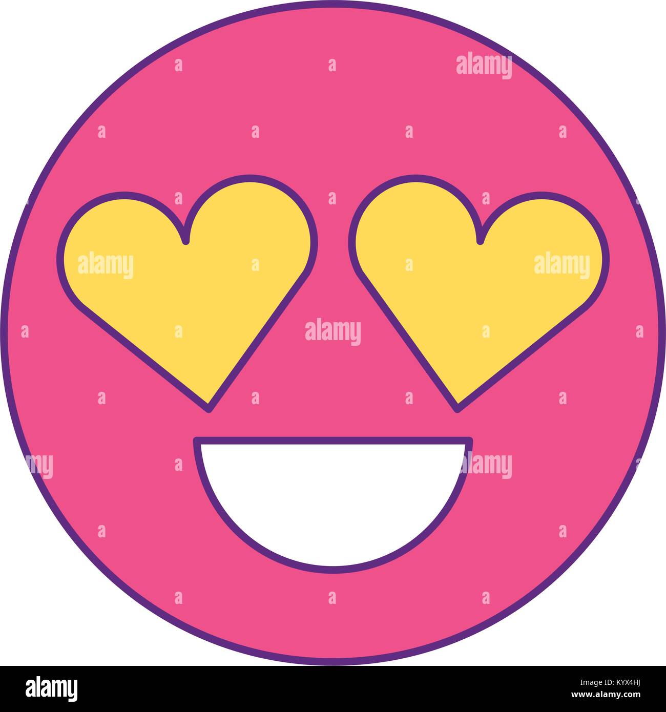 smile emoticon heart shape eyes love Stock Vector Image & Art - Alamy