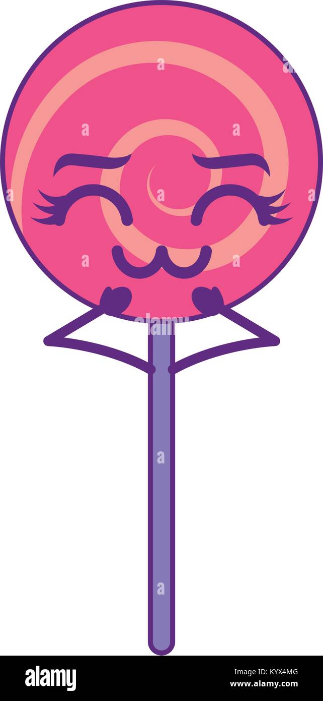 cartoon round lollipop swirl kawaii character Stock Vector Image & Art ...
