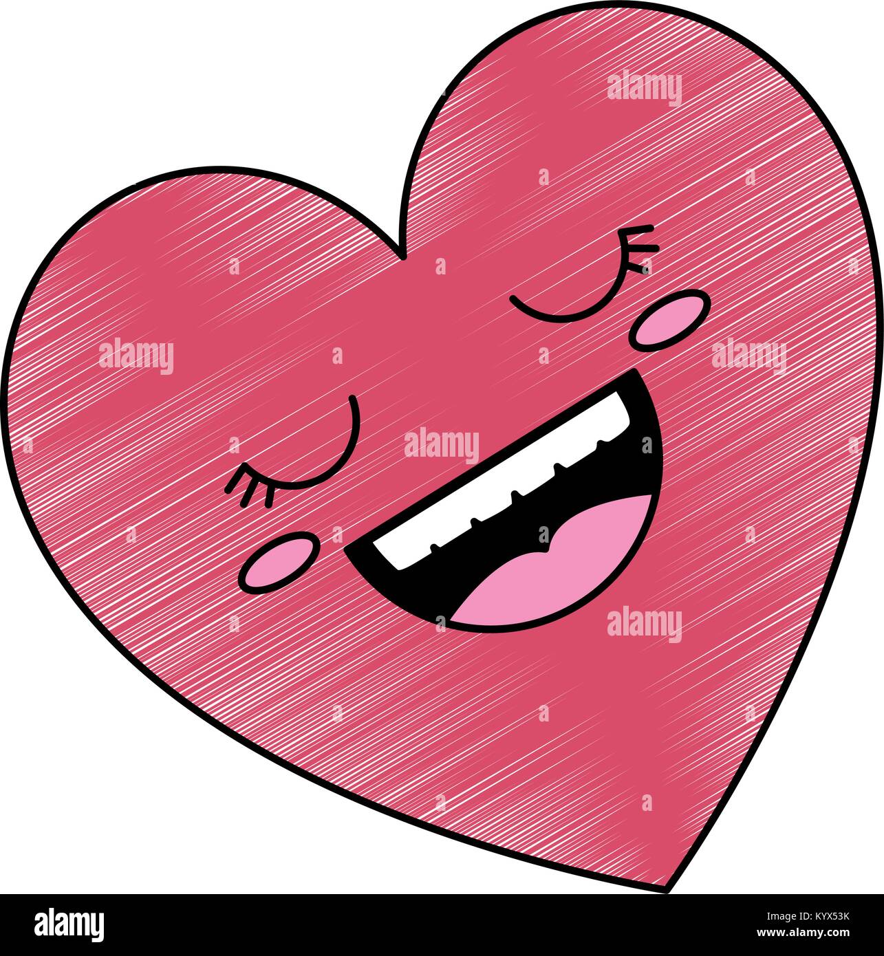 cute heart kawaii character vector illustration design Stock Vector ...
