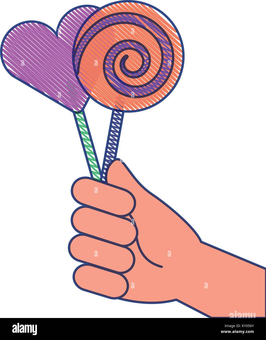 hand holding lollipop sweet candy Stock Vector Image & Art - Alamy