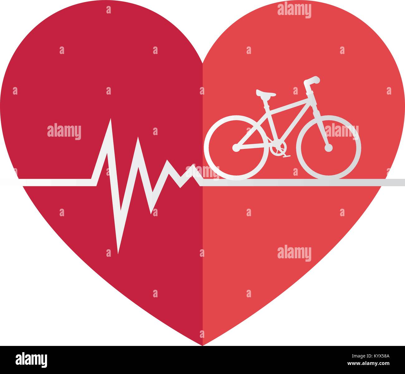 Heart cardiogram bicycle icon hi-res stock photography and images - Alamy