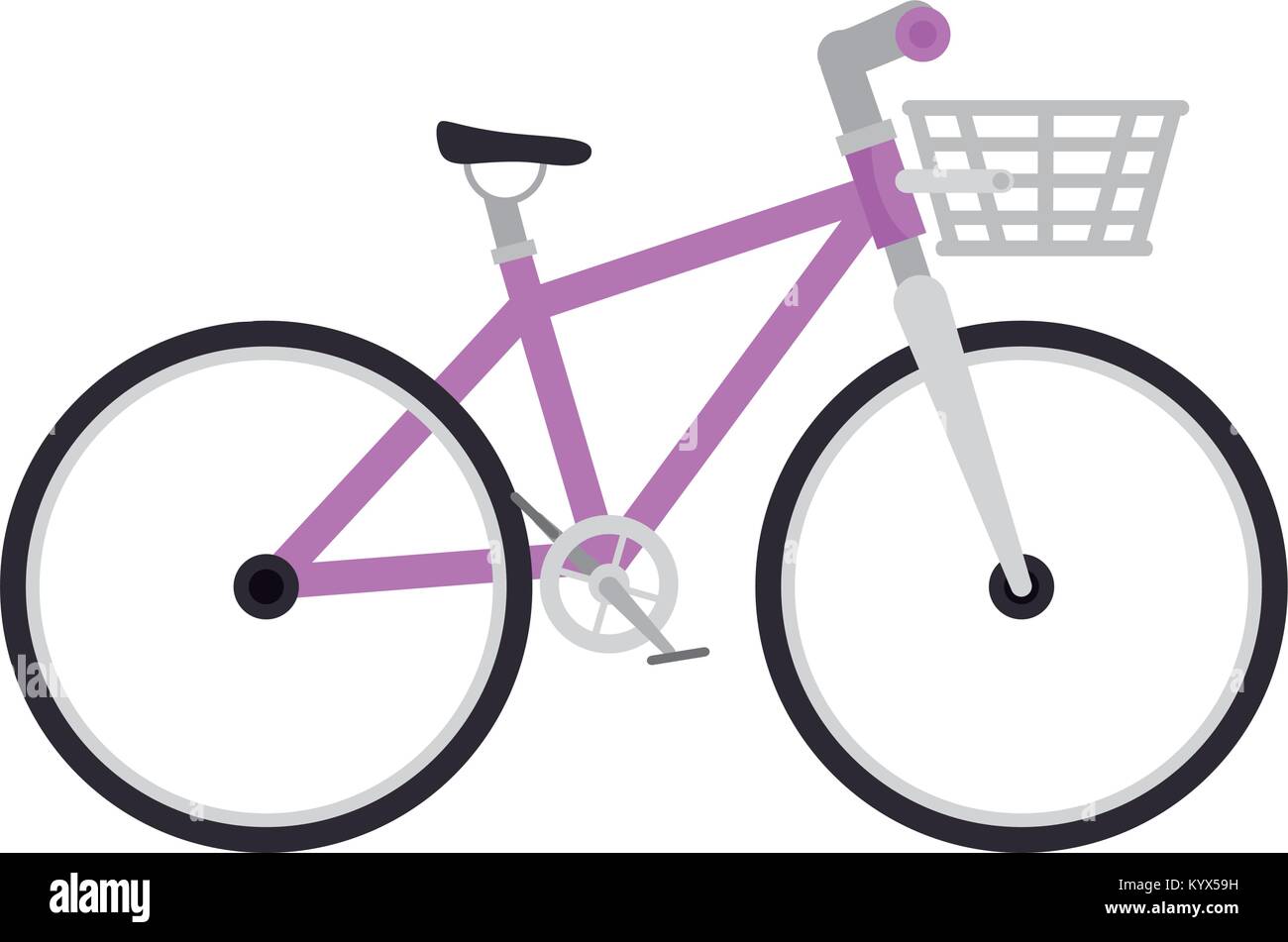 bicycle vehicle with basket vector illustration design Stock Vector ...