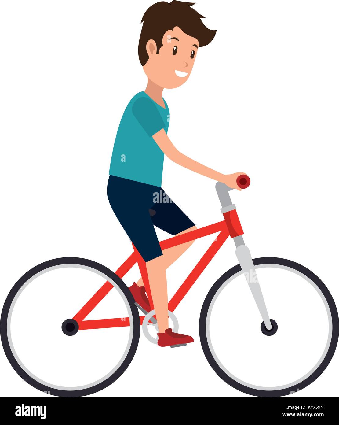 man riding bicycle avatar character vector illustration design Stock ...