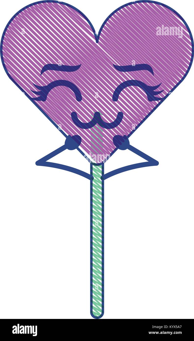 cartoon heart lollipop kawaii character Stock Vector Image & Art - Alamy