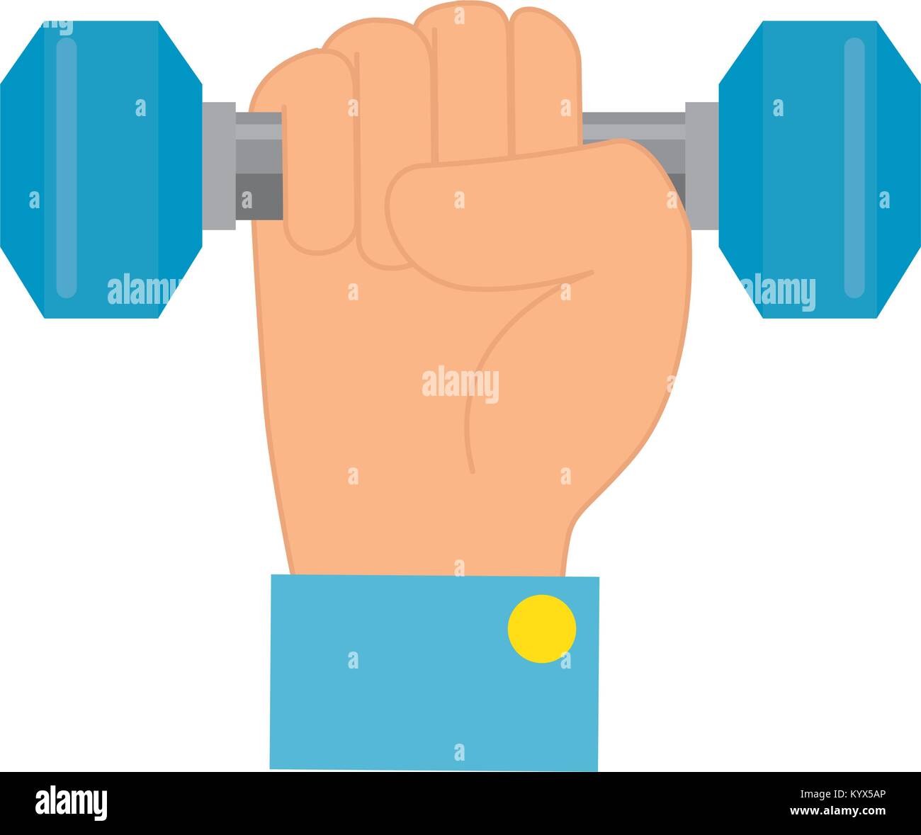hand with weight lifting gym device vector illustration design Stock ...
