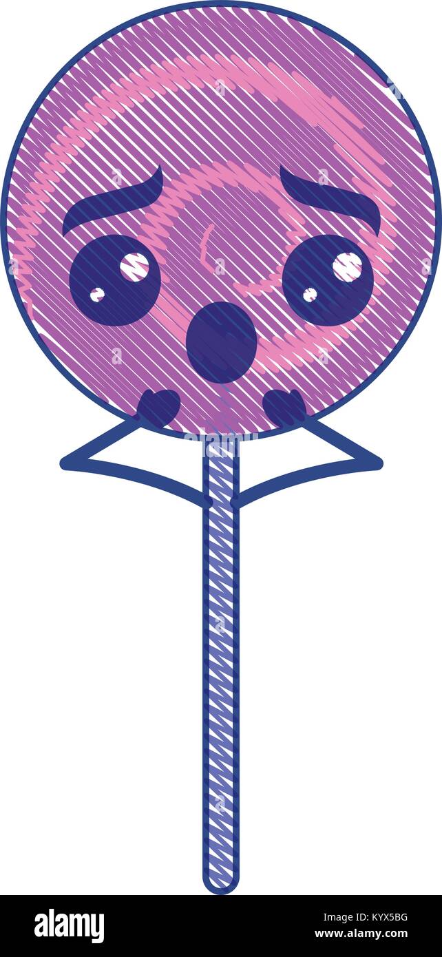cartoon round lollipop swirl kawaii character Stock Vector Image & Art ...