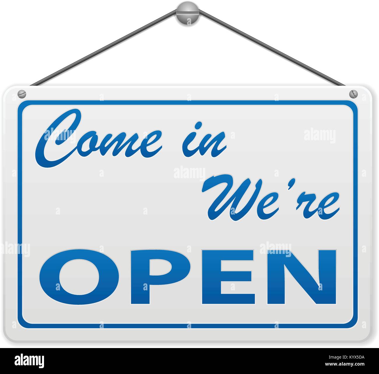 Open sign board on a white background Stock Vector Image & Art - Alamy
