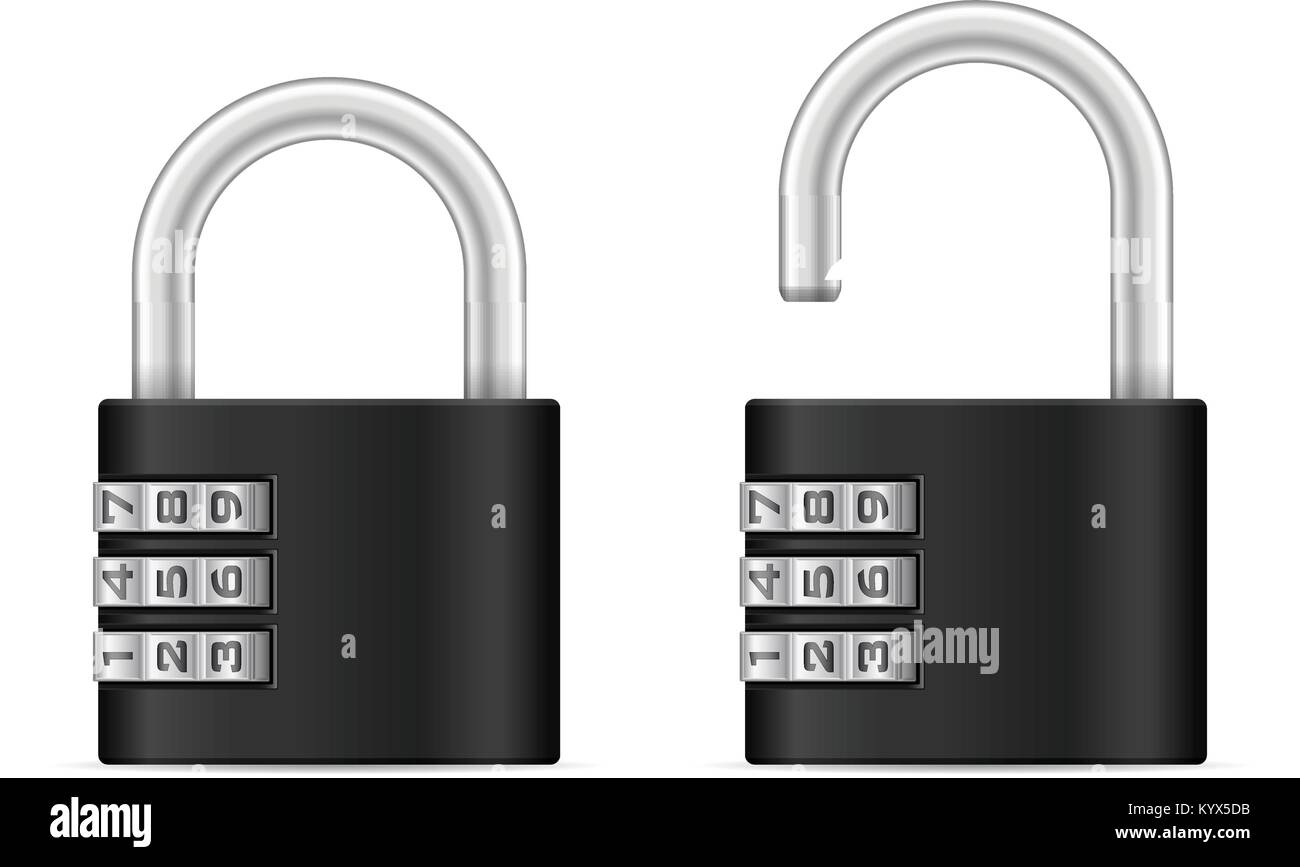Padlock combination lock on Stock Vector Images - Alamy