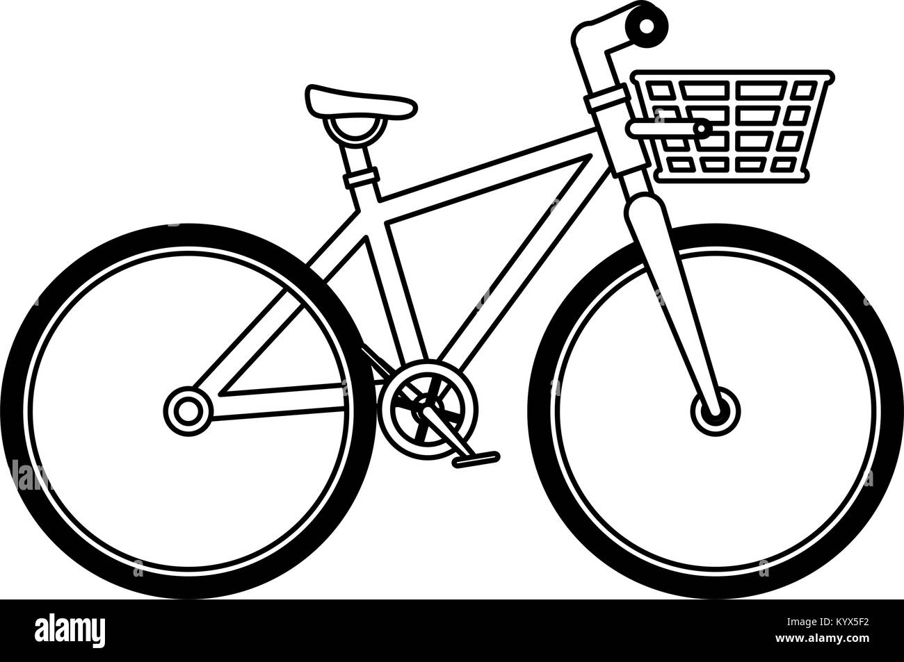 bicycle vehicle with basket vector illustration design Stock Vector ...