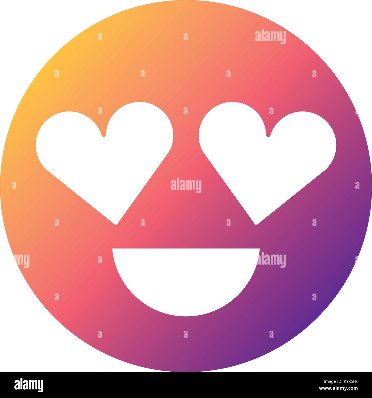 smile emoticon heart shape eyes love Stock Vector Image & Art - Alamy