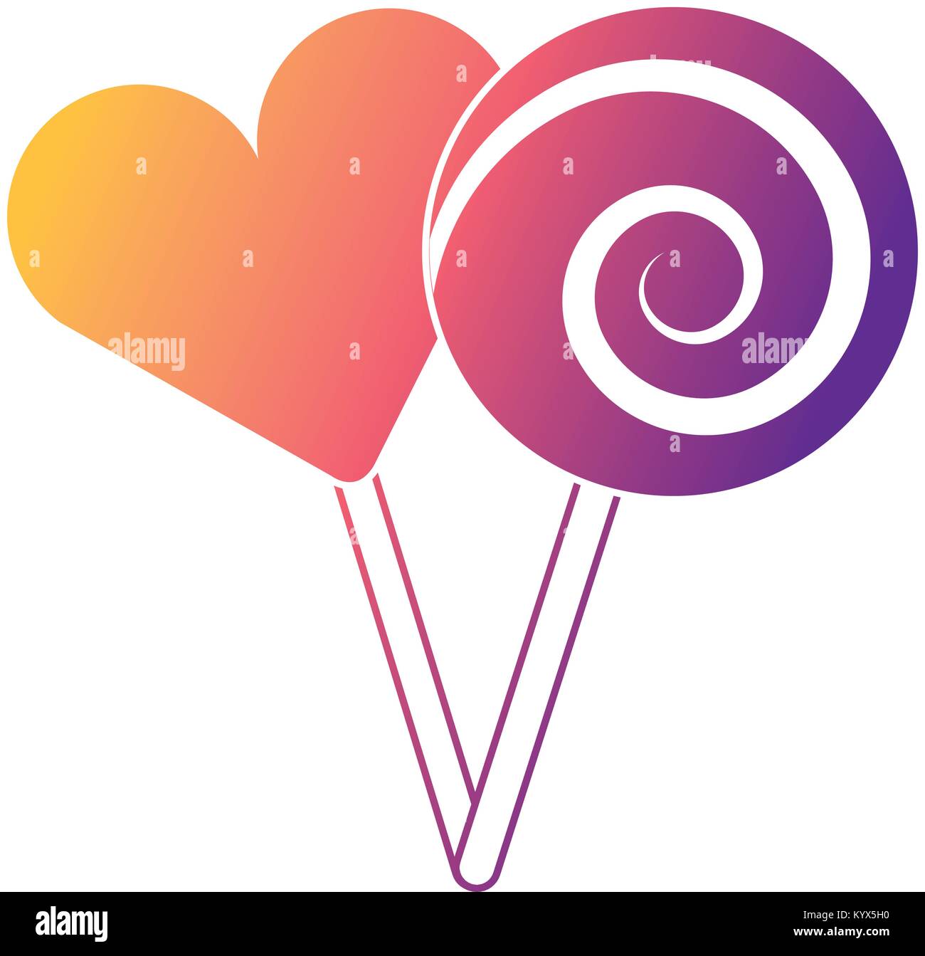 Candy sugar heart lollypop Stock Vector Images - Alamy