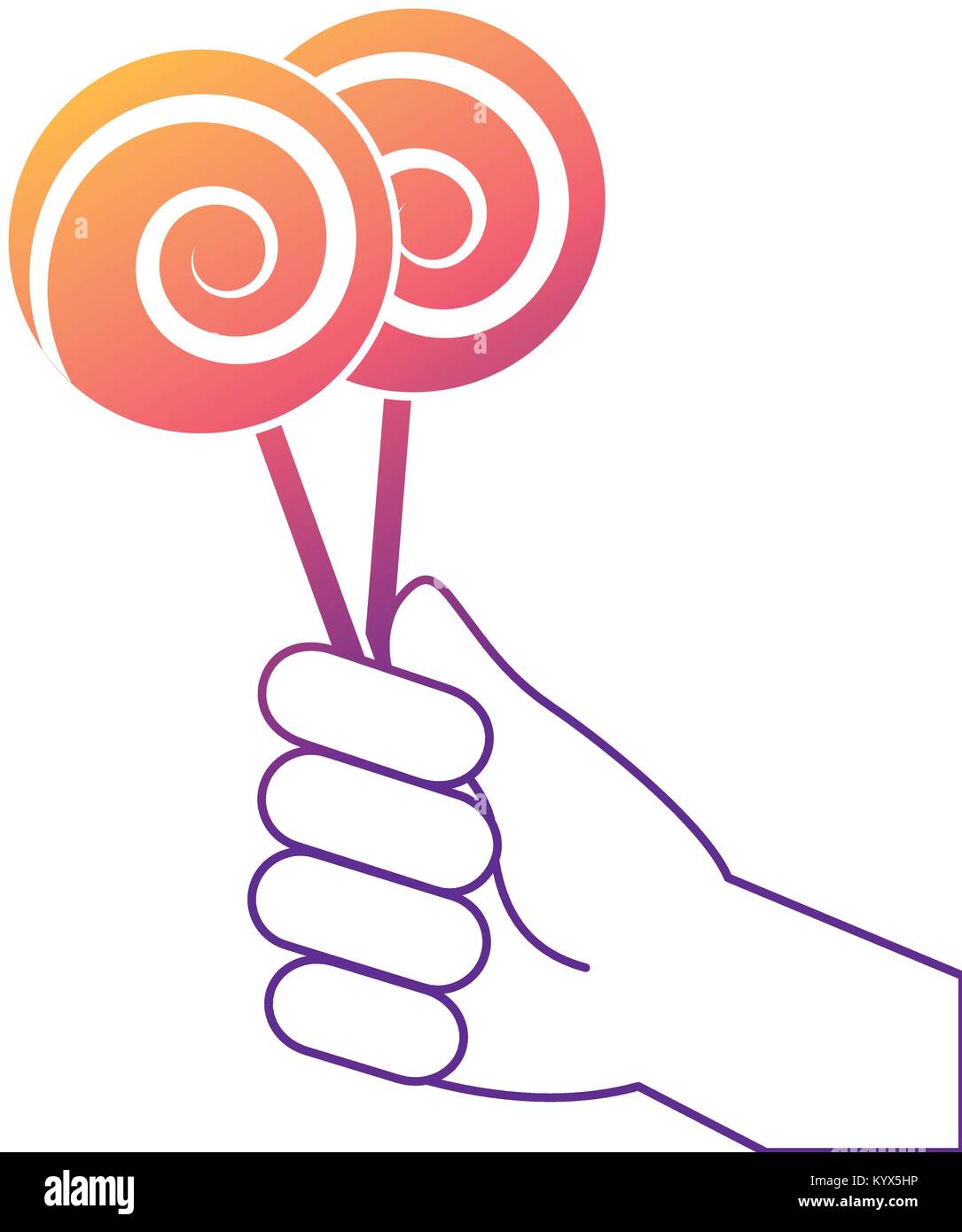 Round spiral lollipop hand Stock Vector Images - Alamy