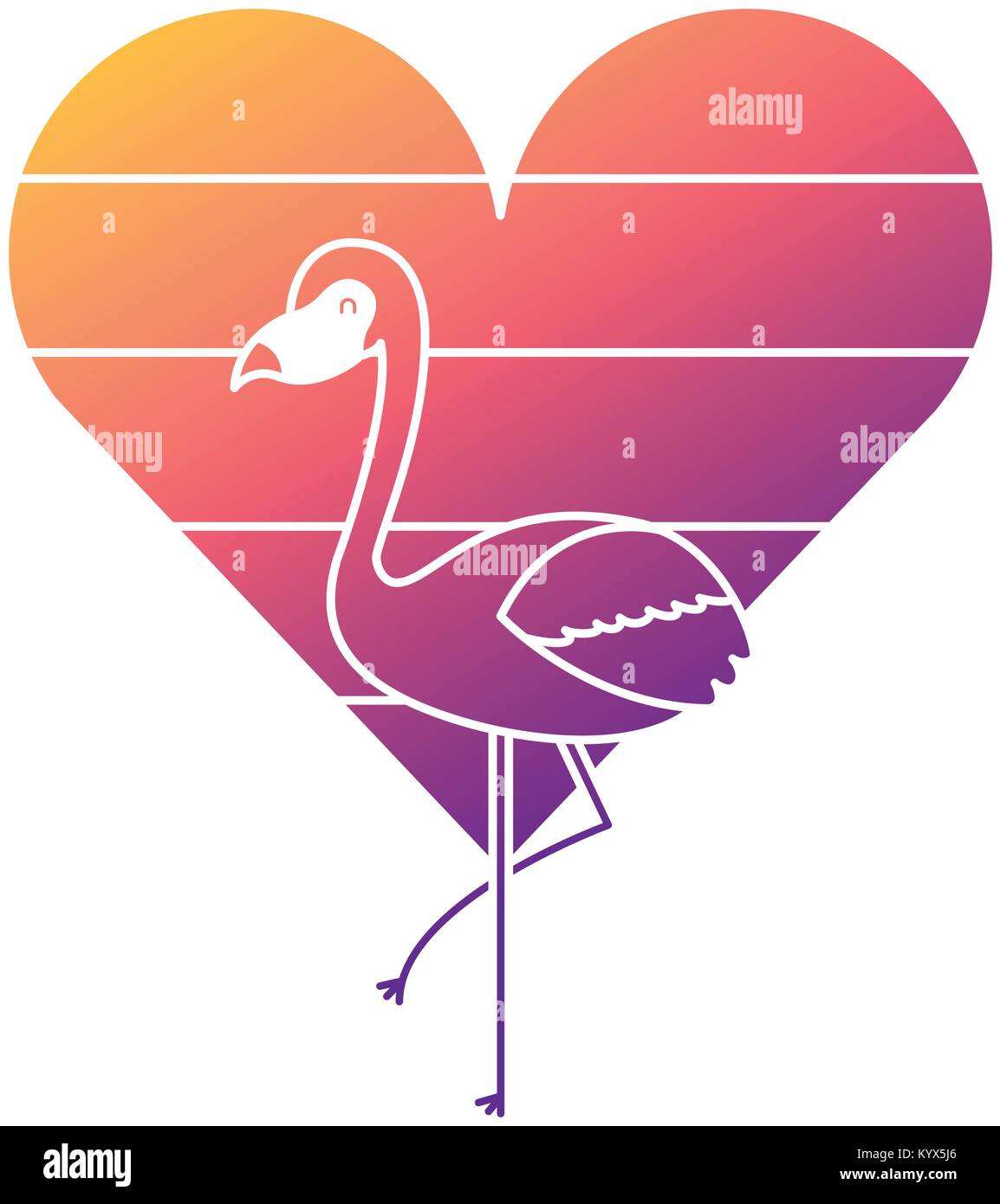 Flamingo heart Stock Vector Images - Alamy