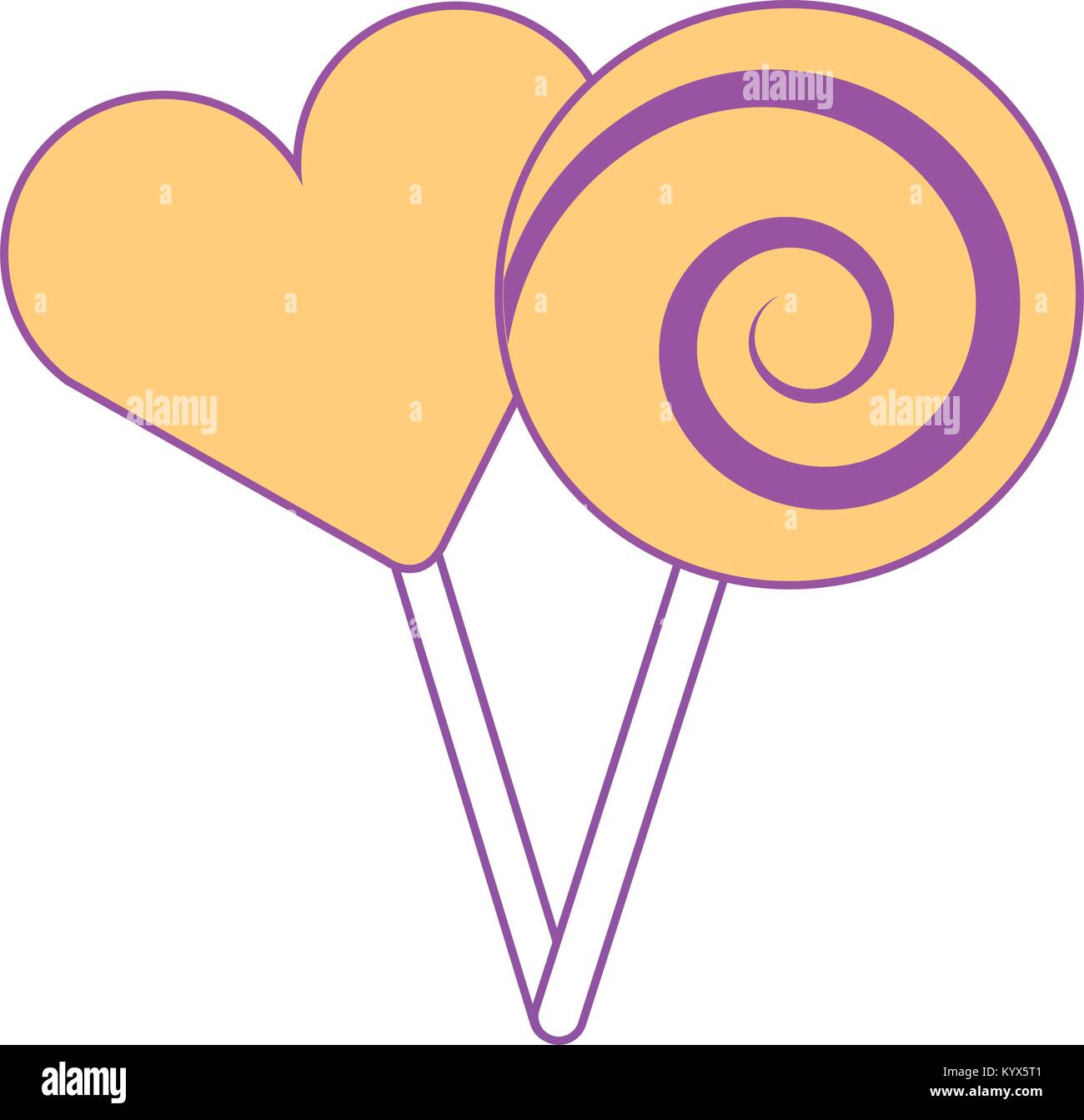 Candy sugar heart lollypop Stock Vector Images - Alamy