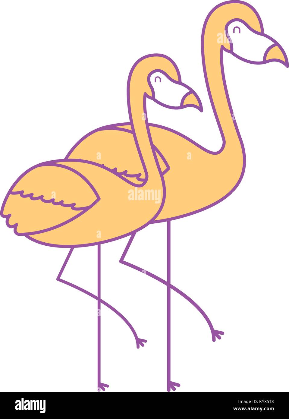 two flamingo bird exotic tropical animal image Stock Vector Image & Art ...