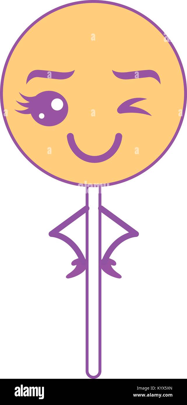 cartoon round lollipop swirl kawaii character Stock Vector Image & Art ...