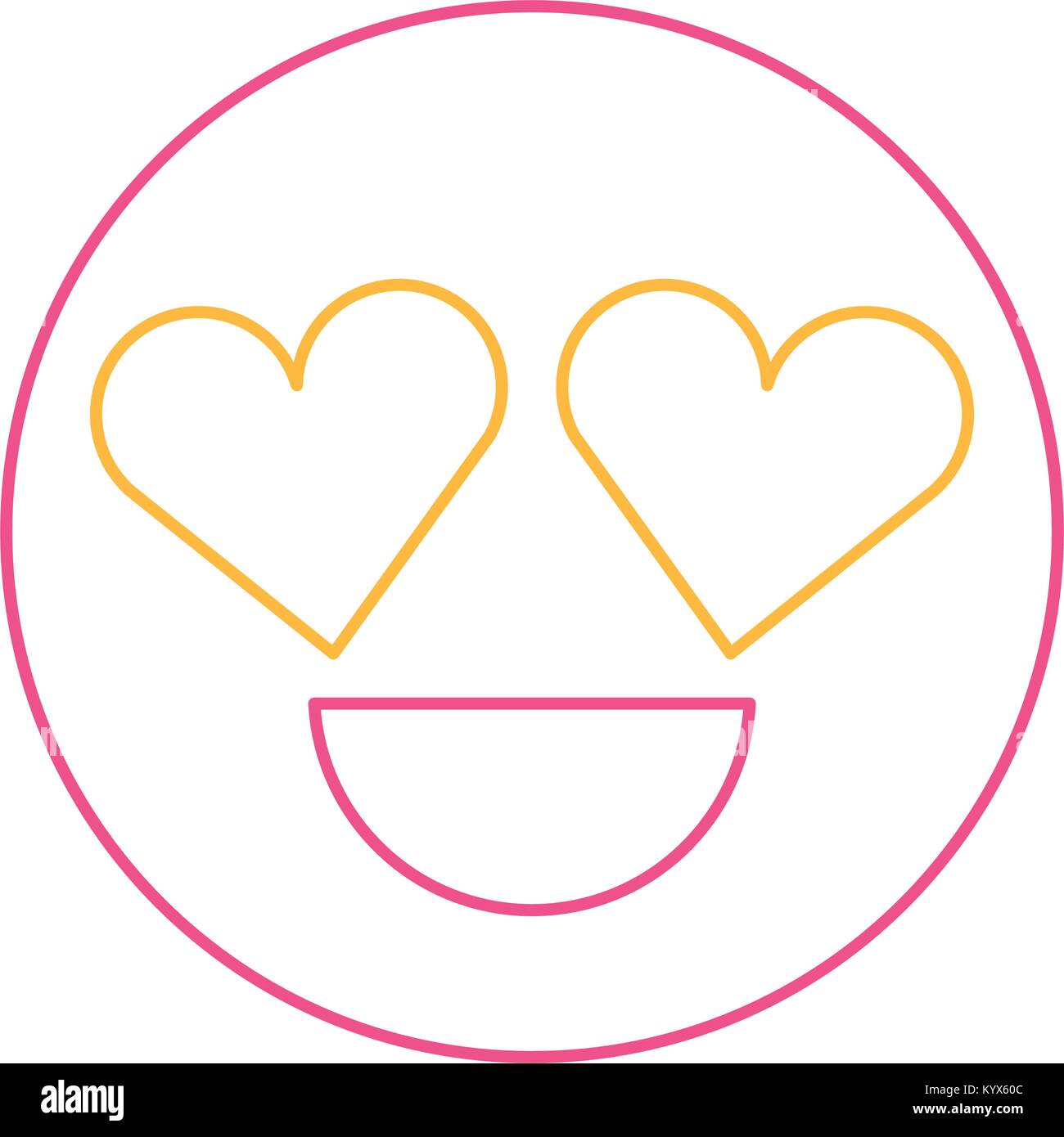 smile emoticon heart shape eyes love Stock Vector Image & Art - Alamy