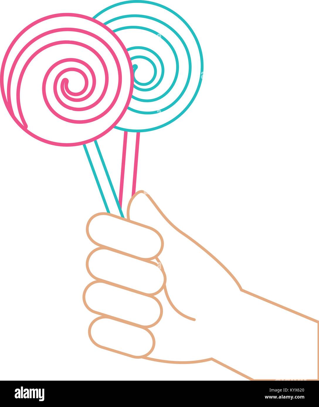 Hand Holding Lollipop Stock Vector Images - Alamy