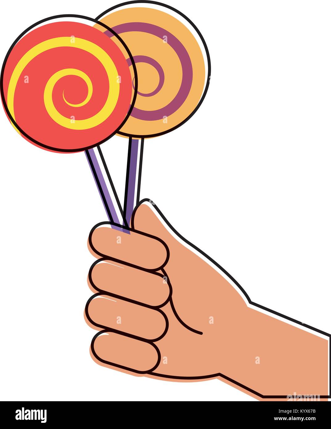 hand holding lollipop sweet candy Stock Vector Image & Art - Alamy