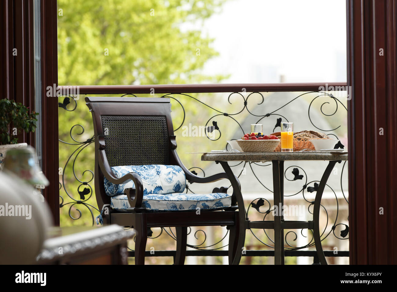 Breakfast on the terrace Stock Photo - Alamy
