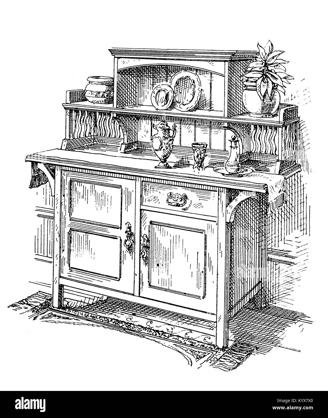 Victorian furnishing Black and White Stock Photos & Images - Alamy