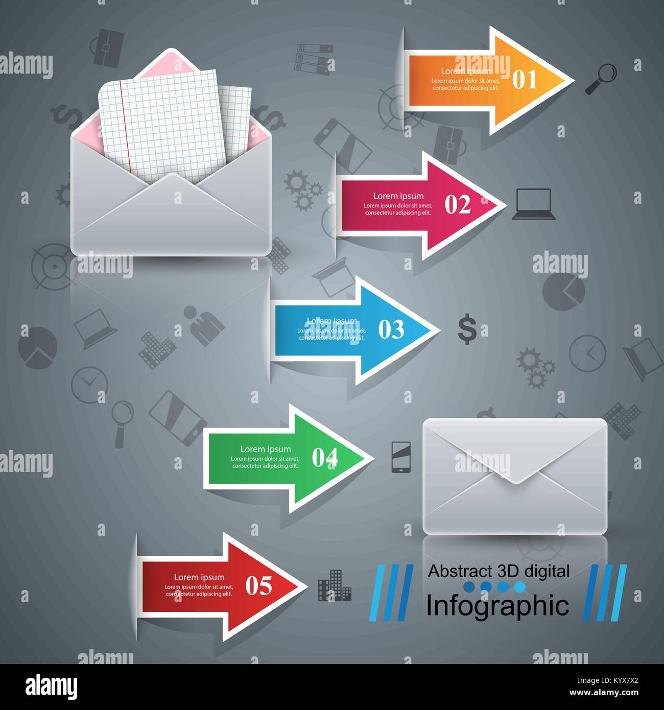 Envelope, mail, email - business infographic Stock Vector Image & Art ...