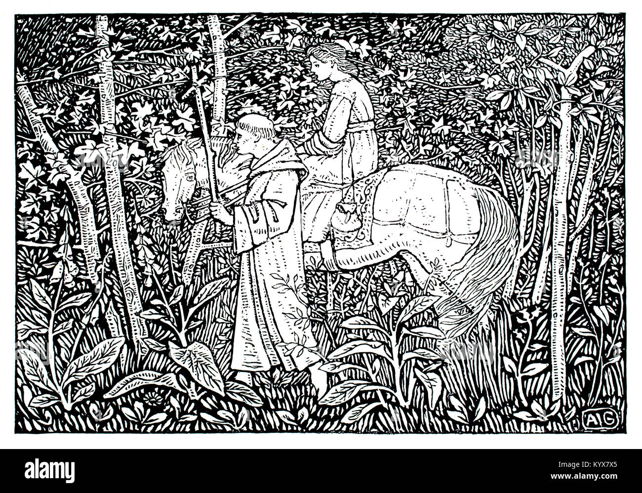Medieval drawing forest hi-res stock photography and images - Alamy