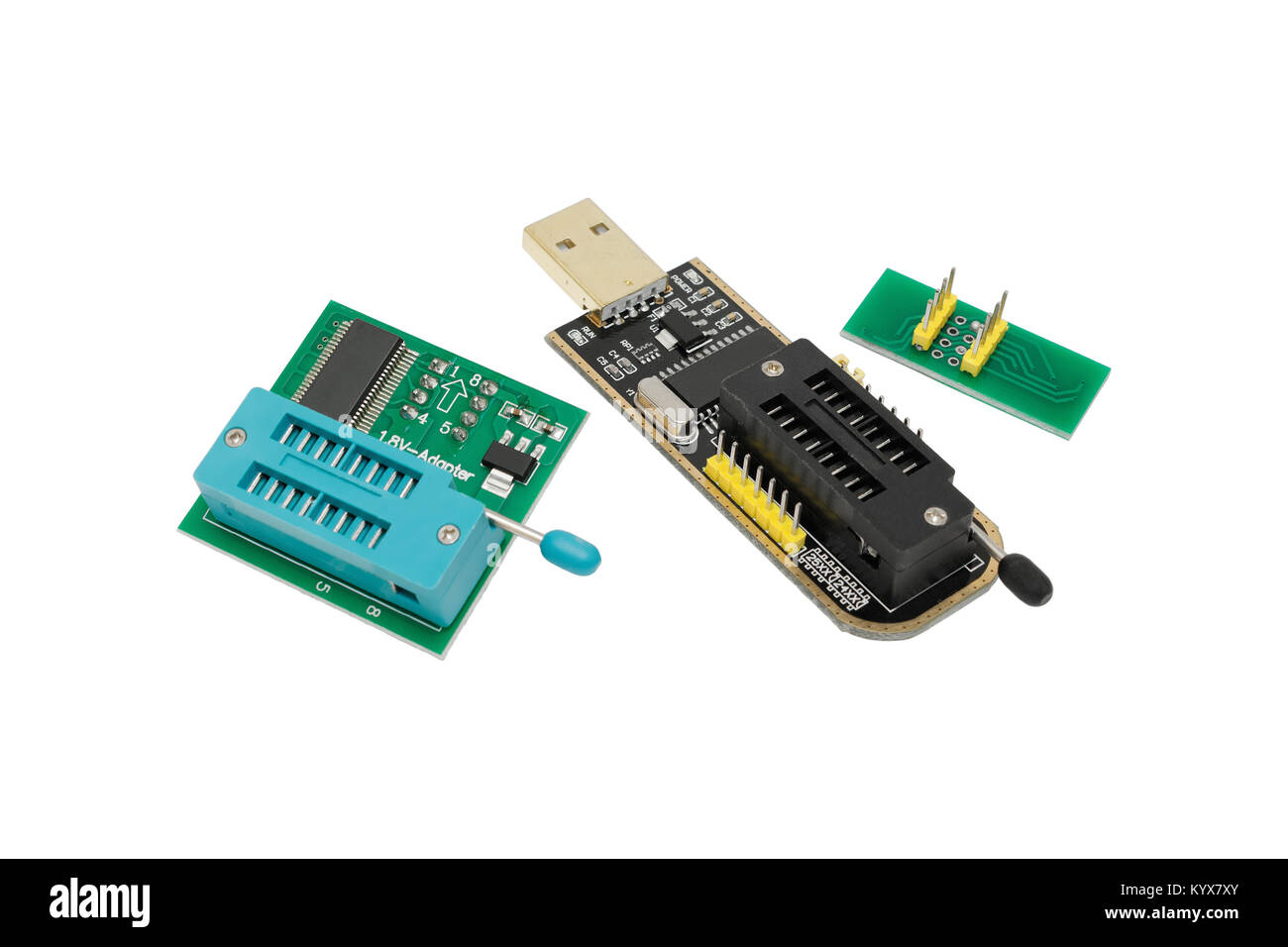 Computer usb mini programmer. Close-up. Isolated on white background ...