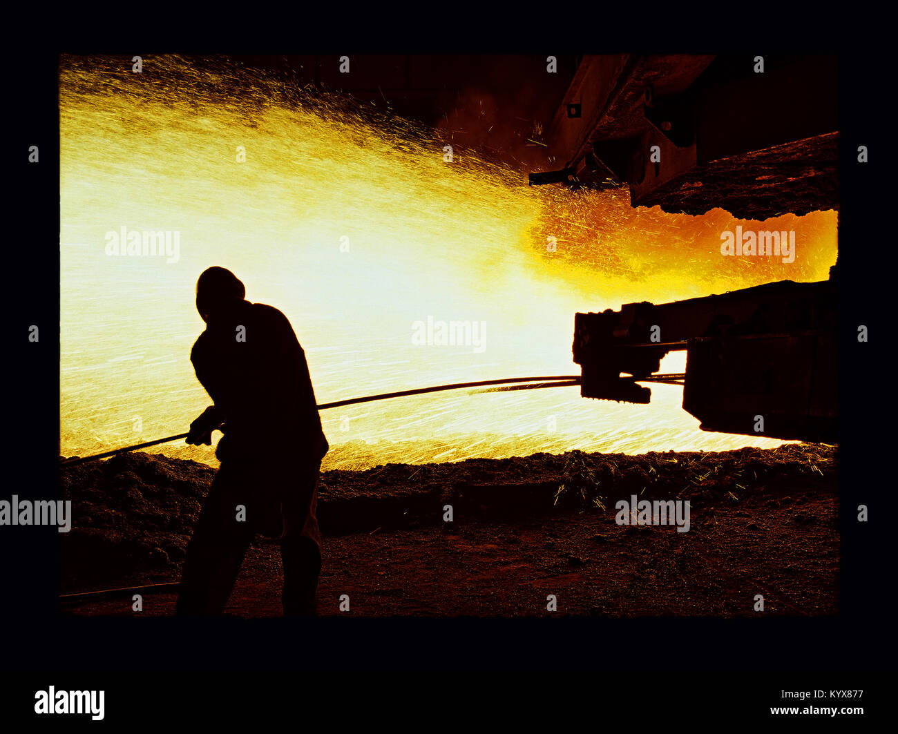 Metal industry steel mill manufacturing machinery manual worker hi-res ...