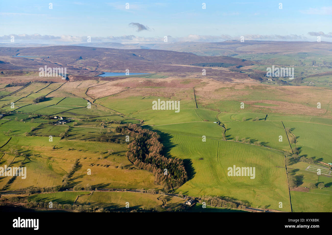 An aerial view of the Yorkshire Dales, looking north from the Skipton ...