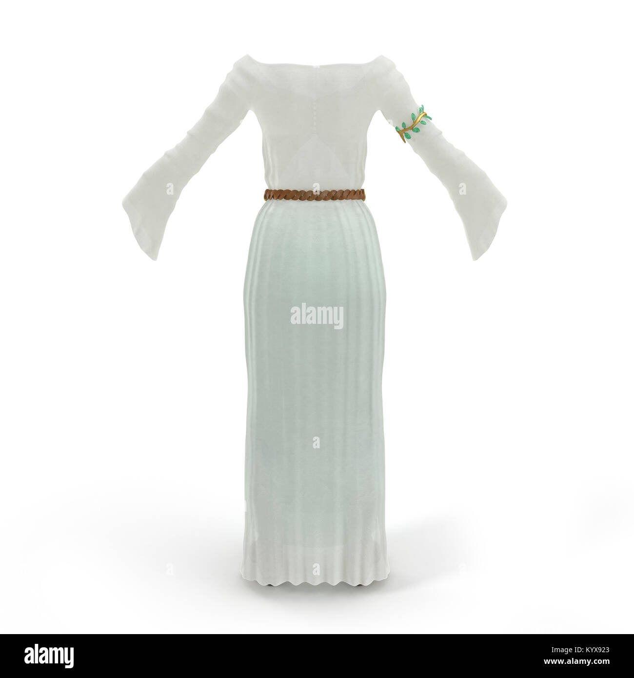 Female Medieval Clothes Isolated on White. 3D illustration Stock Photo ...