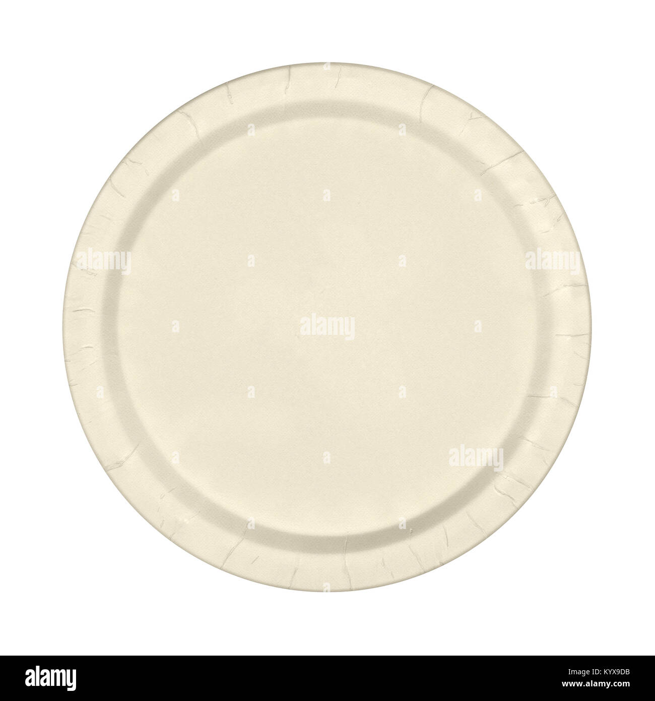 Paper plate isolated on a white. Top view. 3D illustration Stock Photo ...