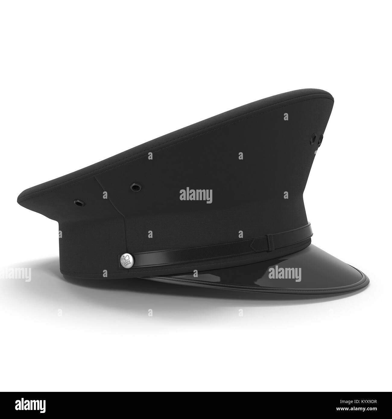 police flat cap isolated on white. 3D illustration Stock Photo - Alamy