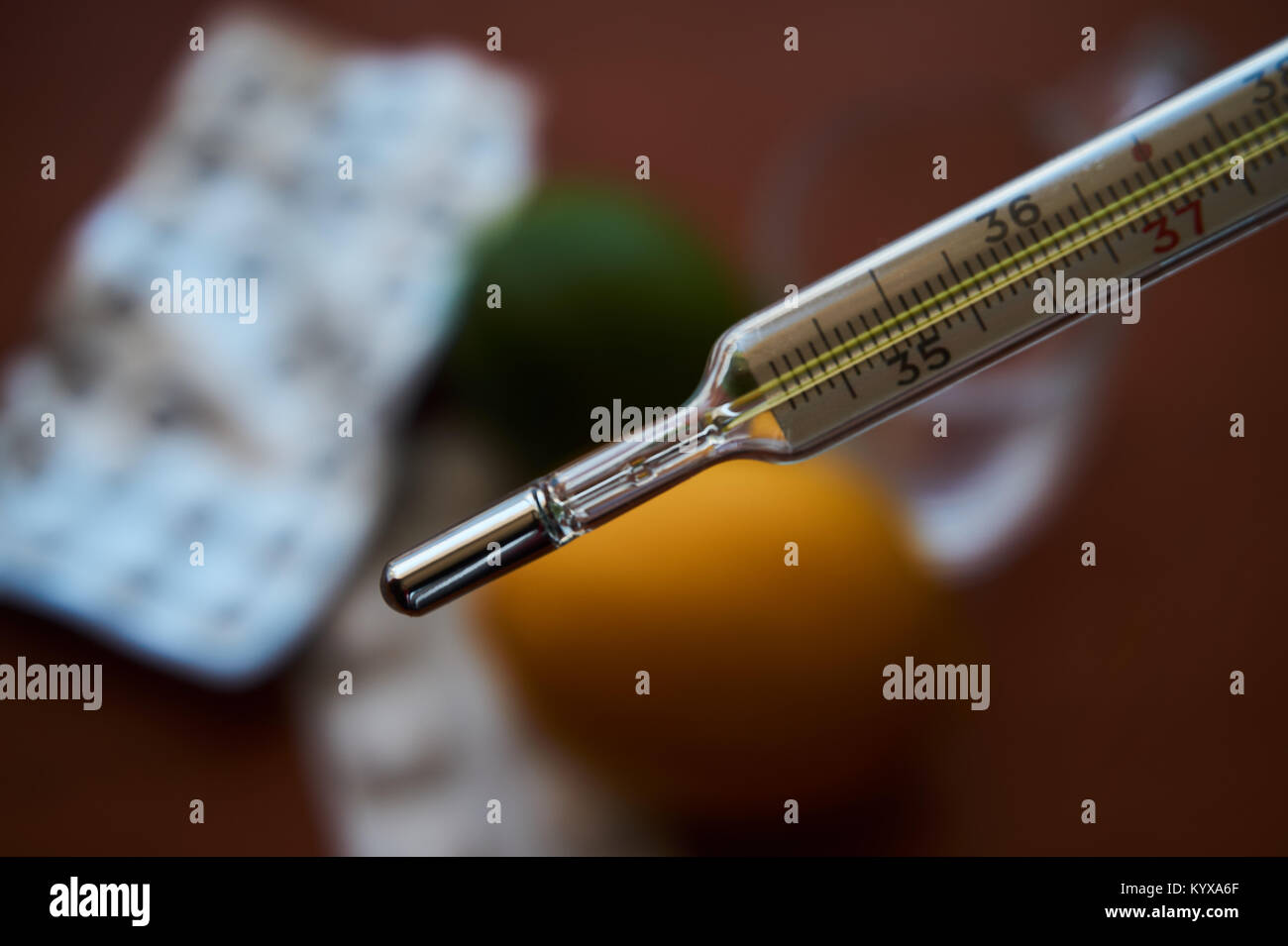 Traditional thermometer for measuring body temperature Stock Photo - Alamy
