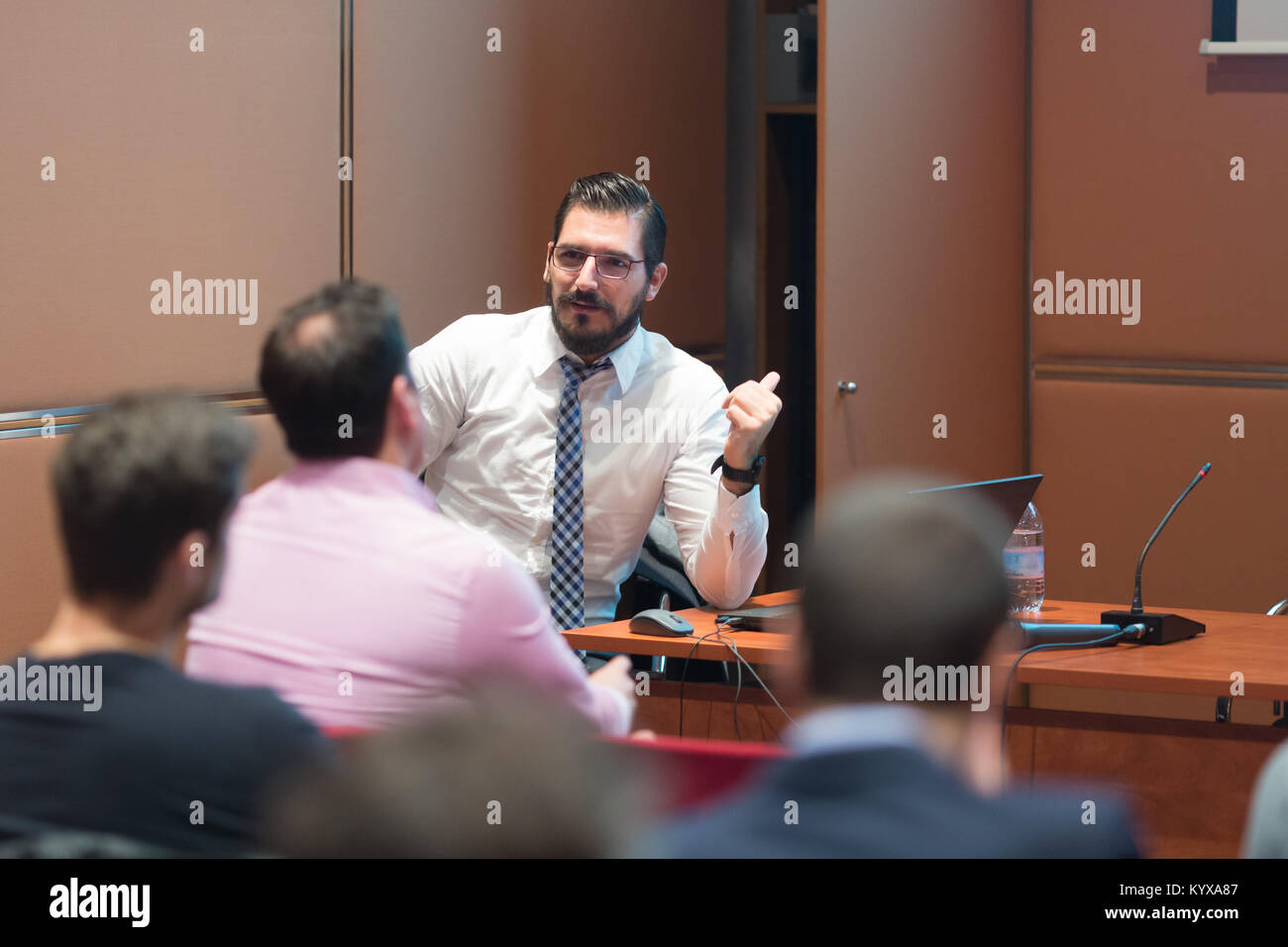 Speaker Giving a Talk at Business Meeting Stock Photo - Alamy