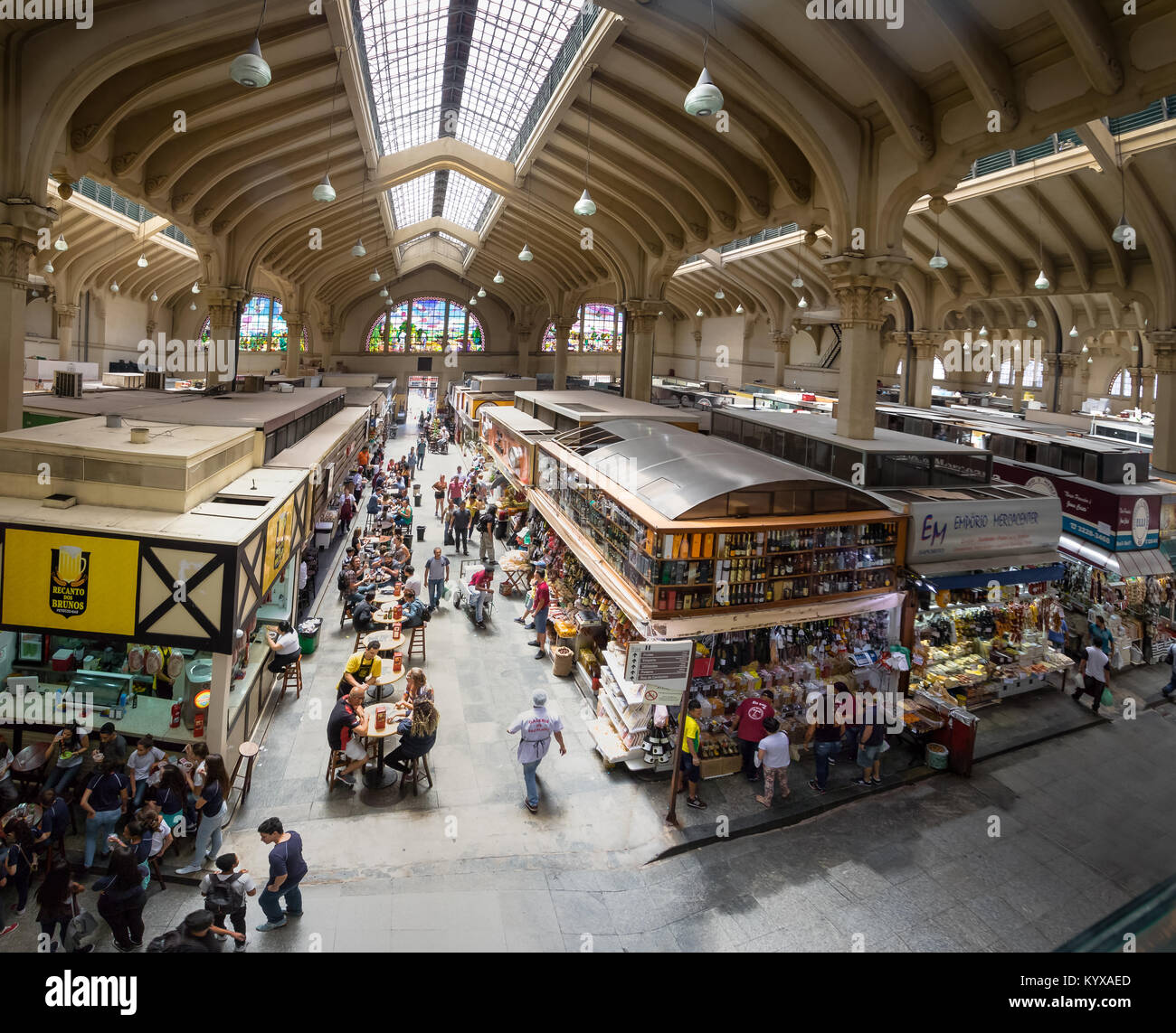 Interior of Municipal Market (Mercado Municipal) in Downtown Sao Paulo ...