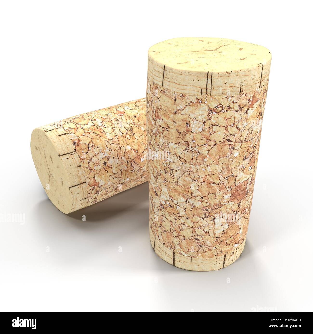 Wine Cork on white. 3D illustration Stock Photo - Alamy