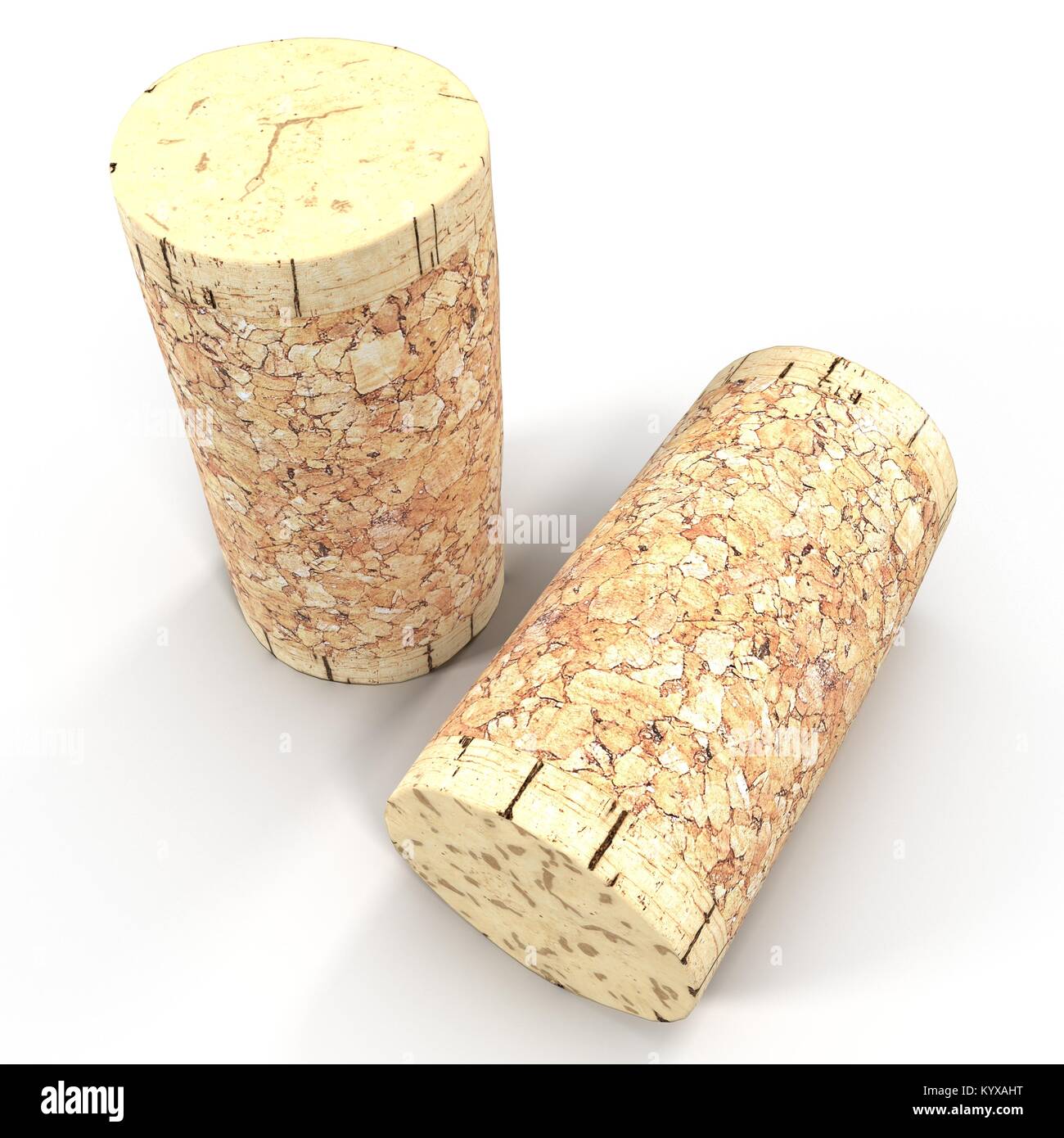 Wine Cork on white. 3D illustration Stock Photo - Alamy