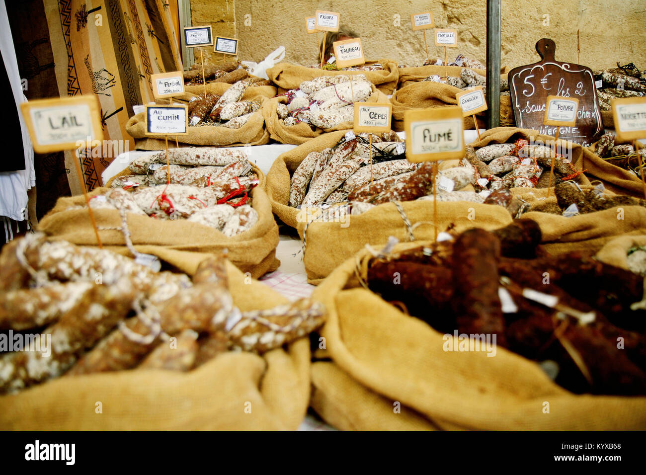 Selling smoked meat on stall hi-res stock photography and images - Alamy