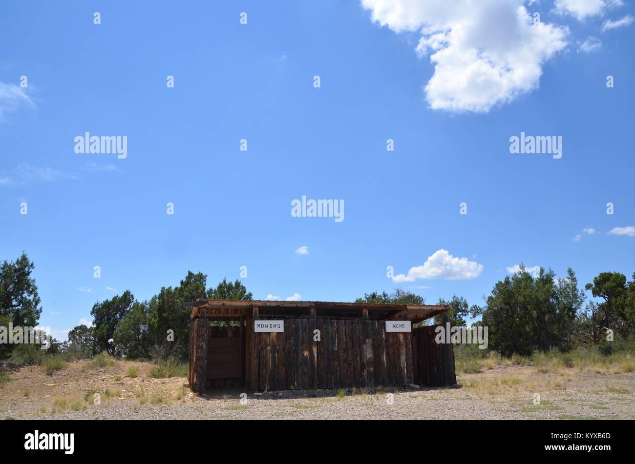 wooden toilets bathrooms at Mesa Verde National Park colorado USA Stock ...