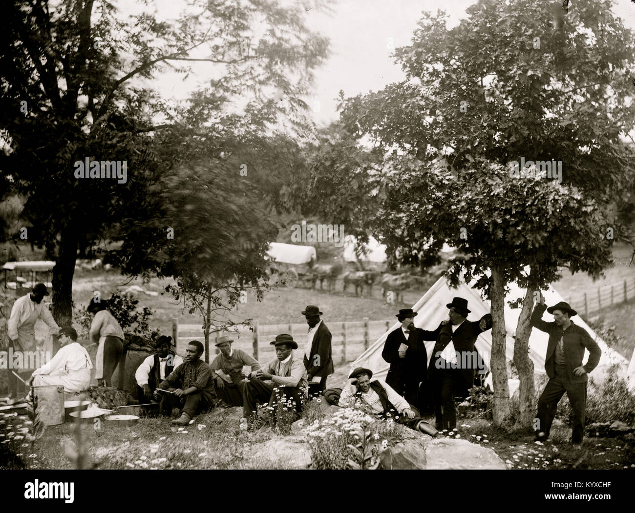Gettysburg, Pennsylvania. Camp of Captain [John J.] Hoff Stock Photo ...