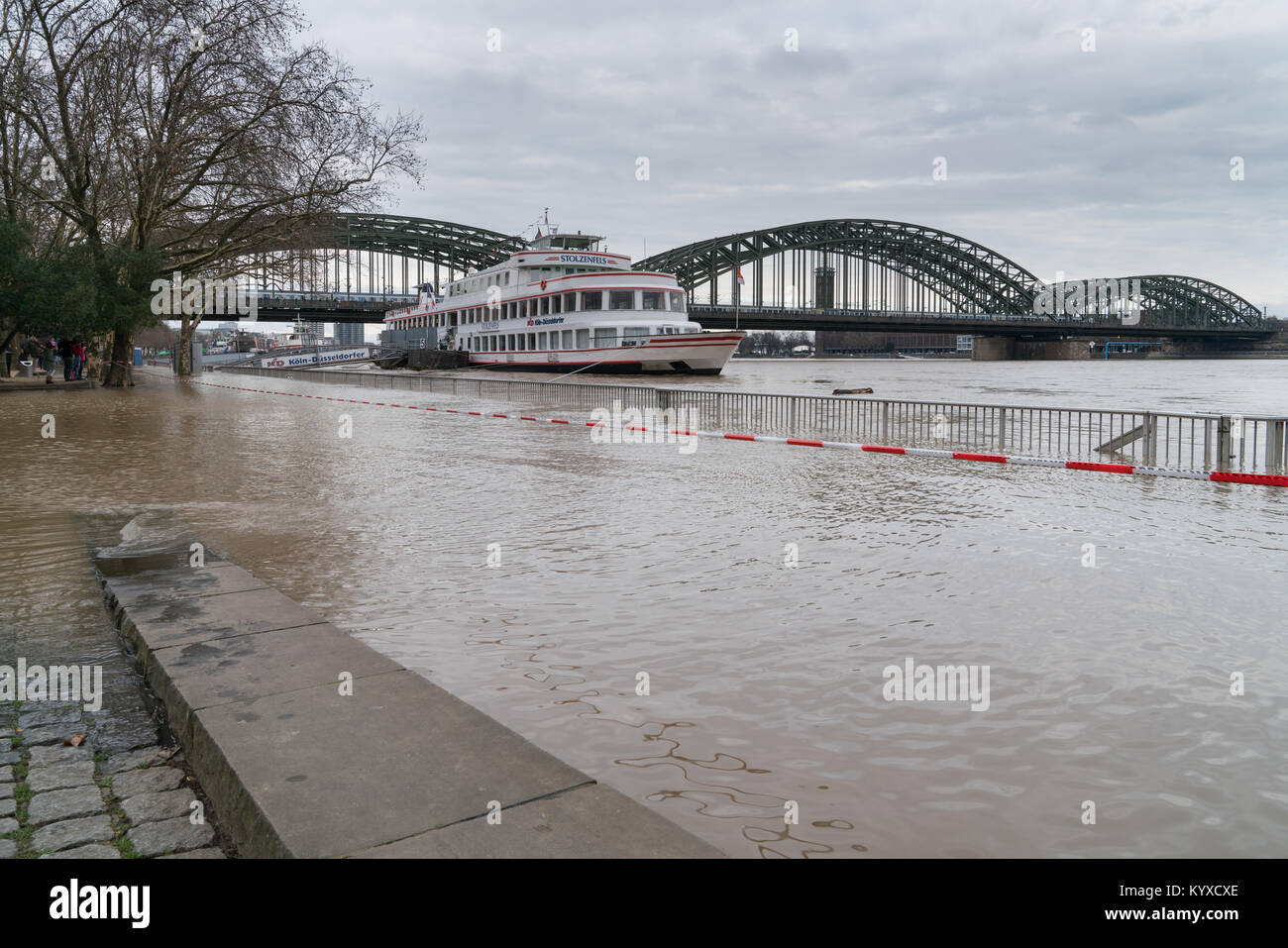 Flood on Rhine river, Cologne, Germany Stock Photo - Alamy