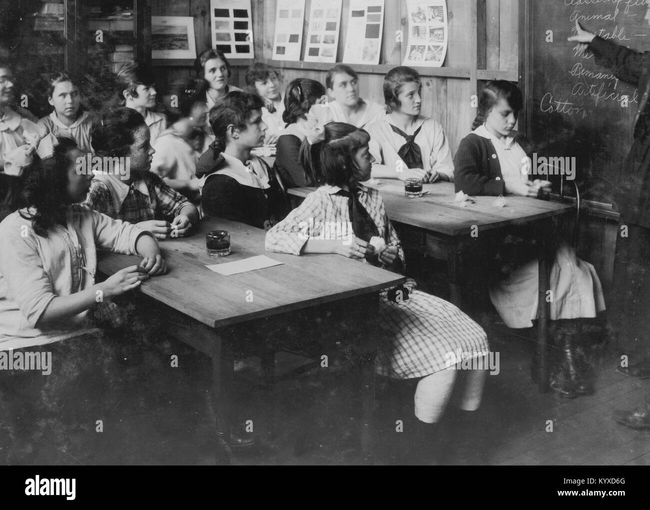 Textiles class school Black and White Stock Photos & Images - Alamy